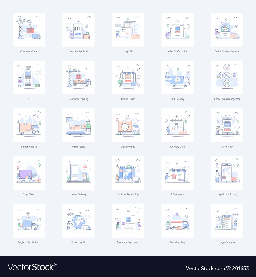 Pack delivery flat Royalty Free Vector Image - VectorStock