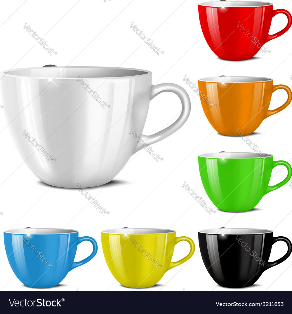 Set cups Royalty Free Vector Image - VectorStock