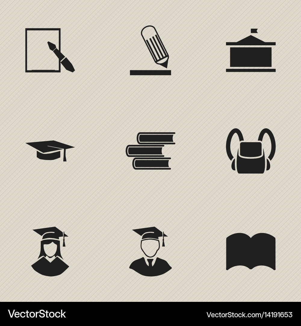 Set of 9 editable education icons includes Vector Image