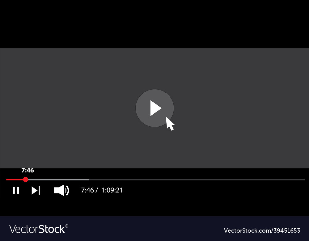 Video player interface Royalty Free Vector Image