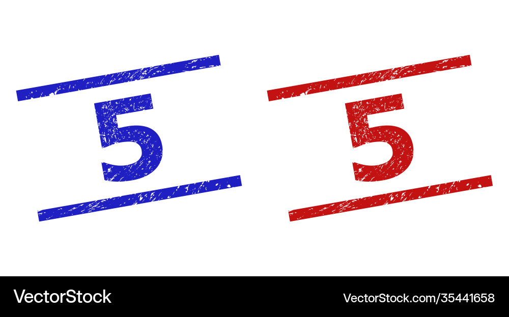 5 seals with grunge style and parallel lines Vector Image