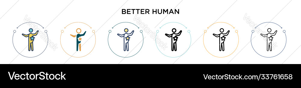 Better human icon in filled thin line outline Vector Image