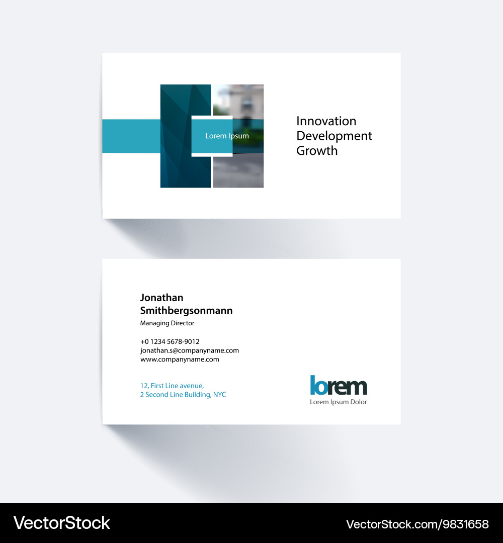 Business card template with geometric shape Vector Image