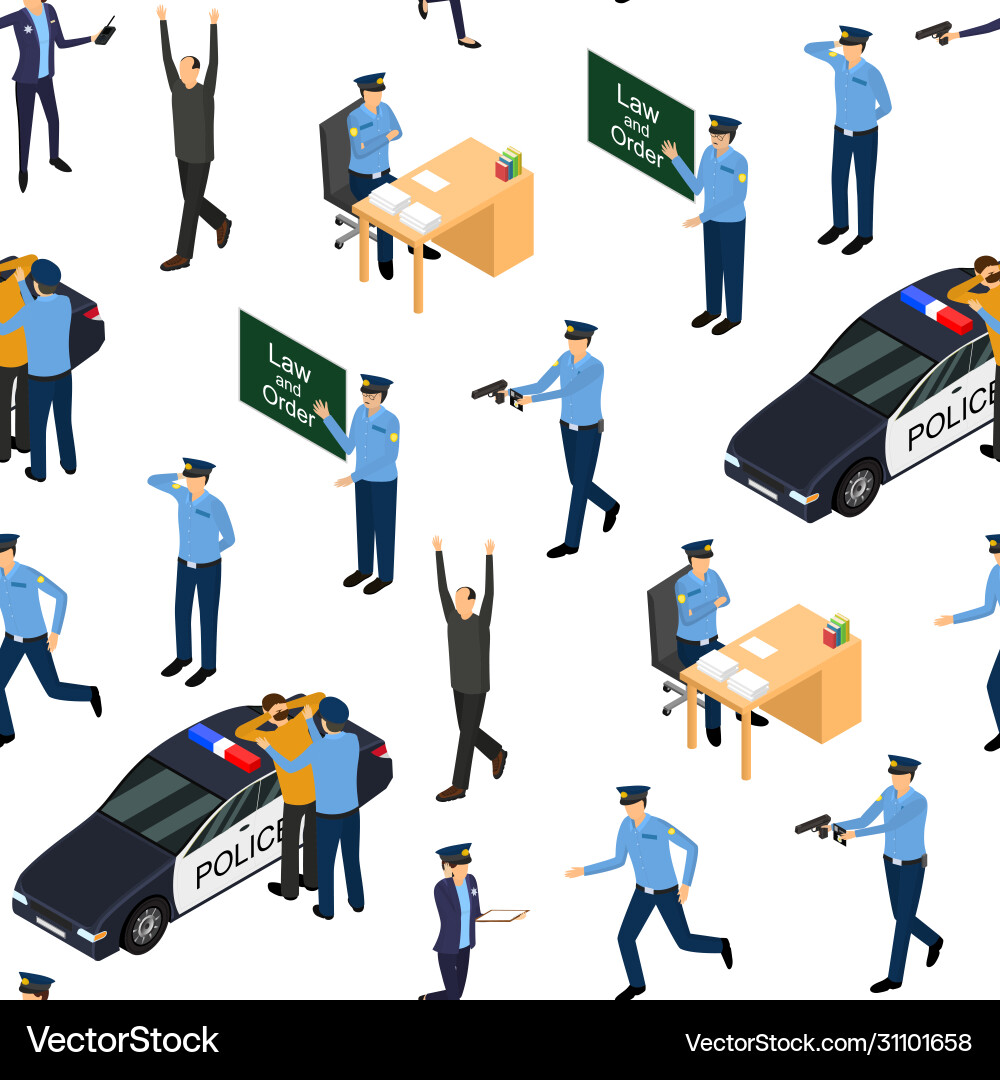 Character policeman in uniform concept seamless Vector Image