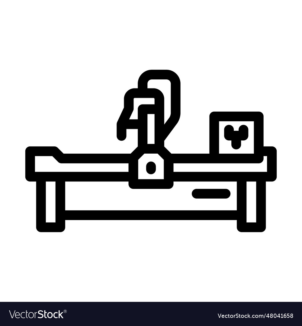 Cnc machine manufacturing engineer line icon Vector Image