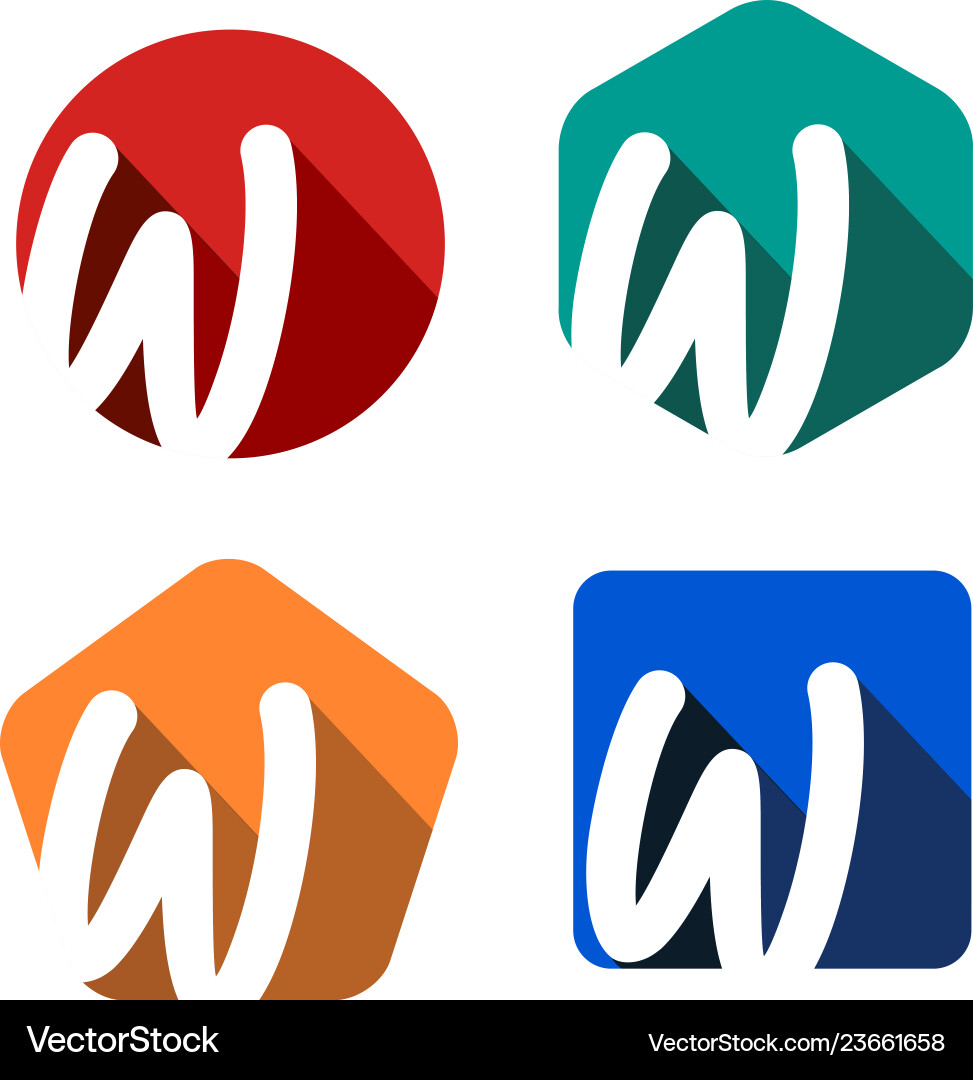 Creative handwritten white letter w inscribed Vector Image