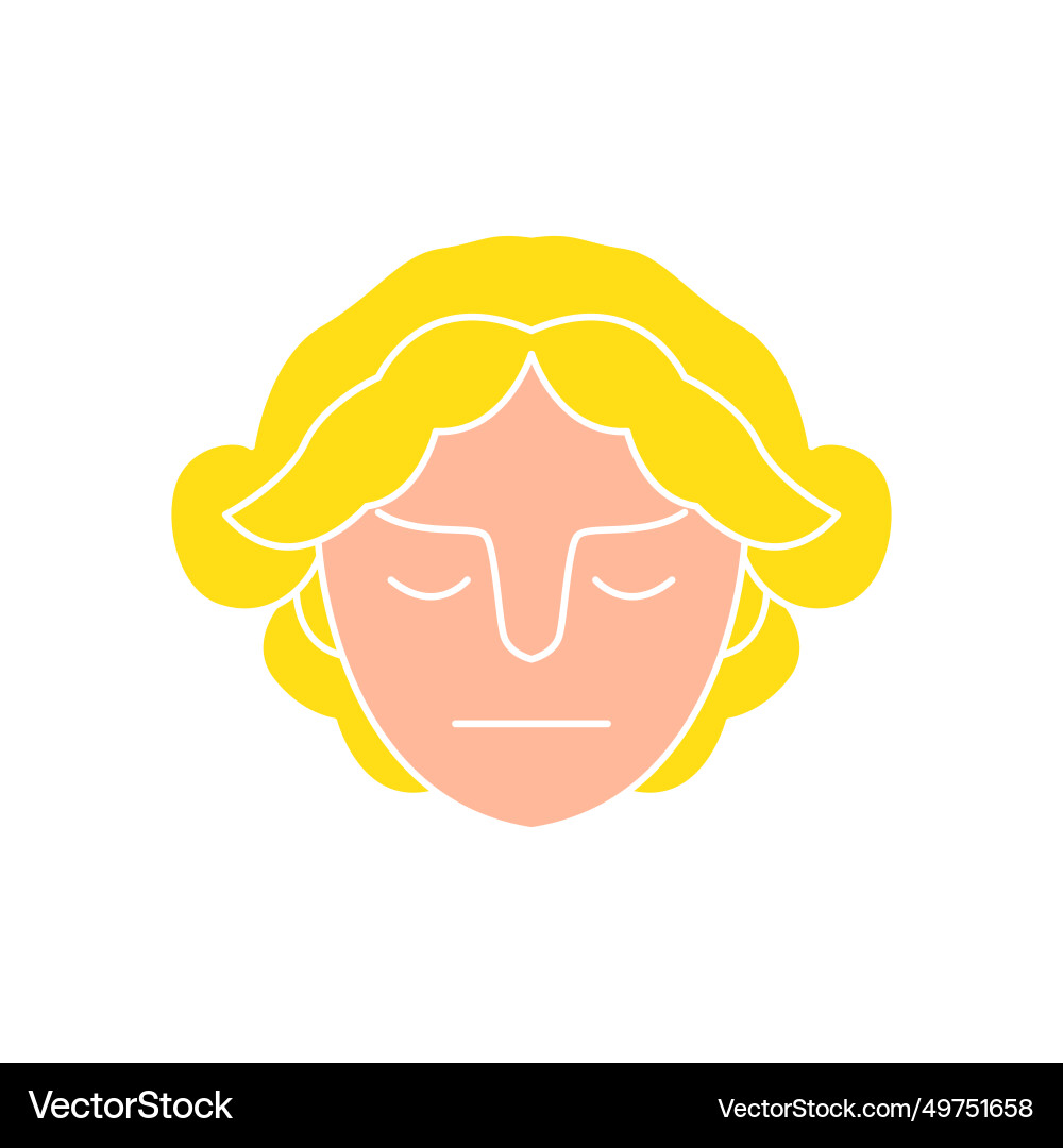 Curly hair logo design icon Royalty Free Vector Image