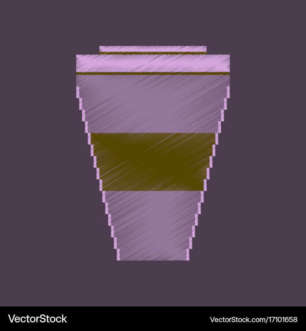 Flat shading style icon pixel coffee to go Vector Image