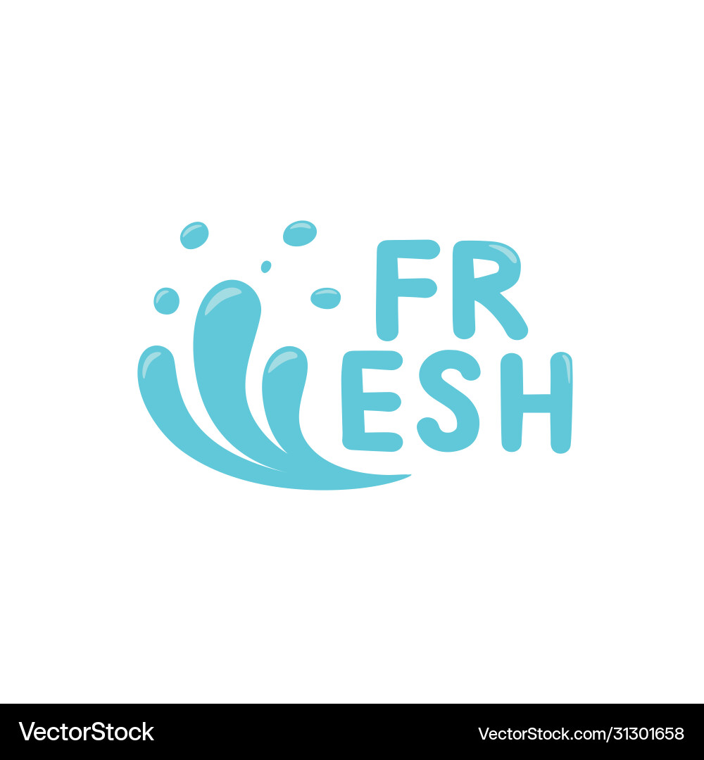 Fresh icon blue spray water drop Royalty Free Vector Image
