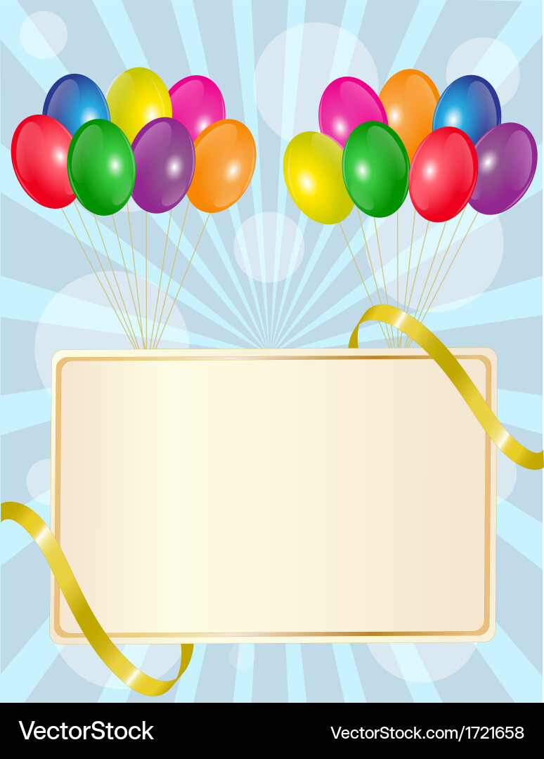 Greeting sign with balloons Royalty Free Vector Image