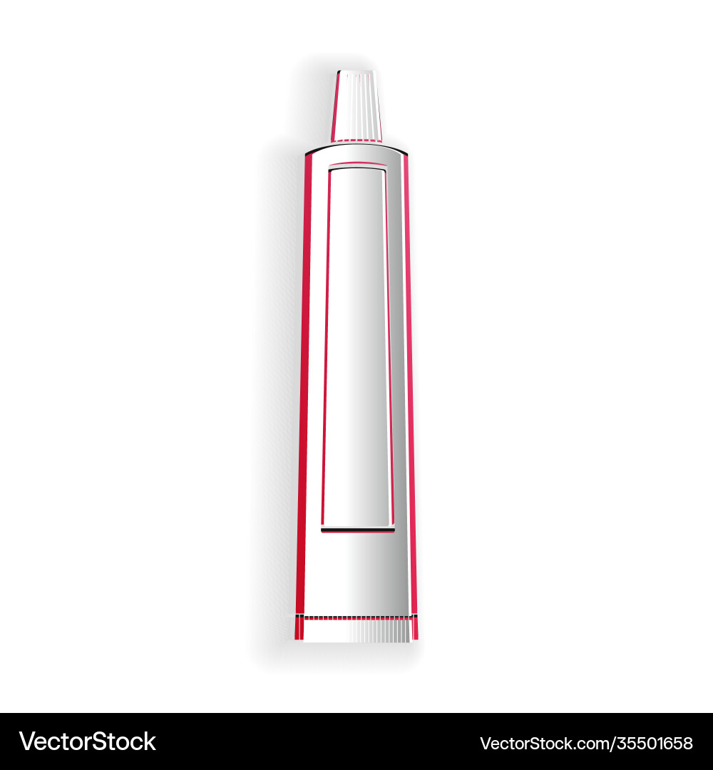 Paper cut tube toothpaste icon isolated Royalty Free Vector