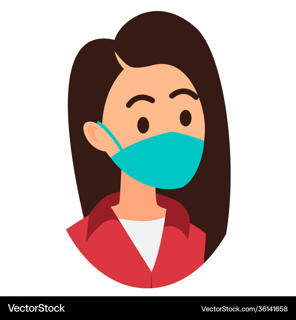 People face with mask icon isolated on white Vector Image