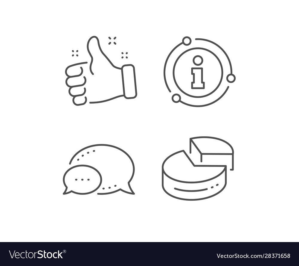 Pie chart line icon presentation 3d graph sign Vector Image