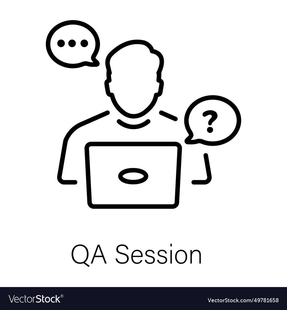 Qa session Royalty Free Vector Image - VectorStock
