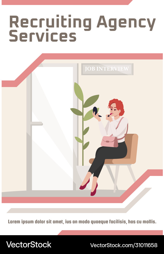 Recruiting agency services poster template Vector Image