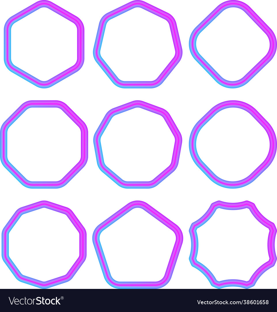 Set geometric gradient frames simple shapes Vector Image