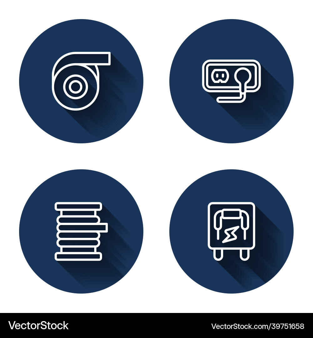 Set line roll adhesive tape electrical outlet Vector Image