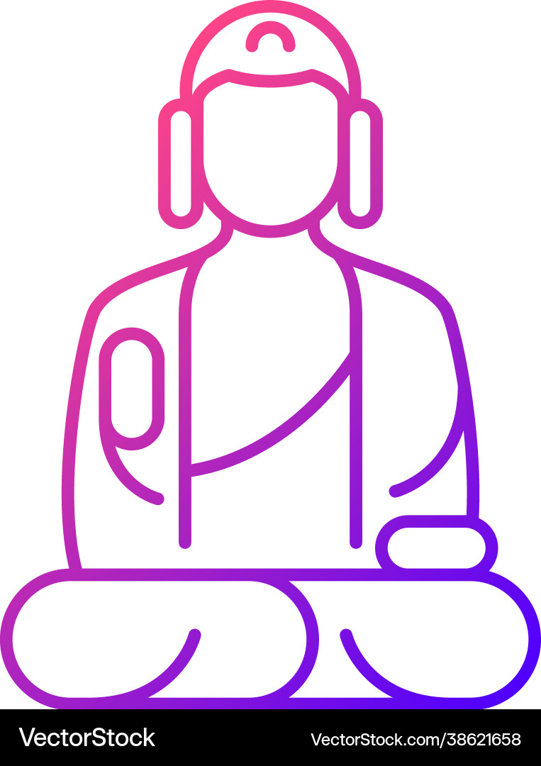 Shan buddha museum gradient linear icon Royalty Free Vector