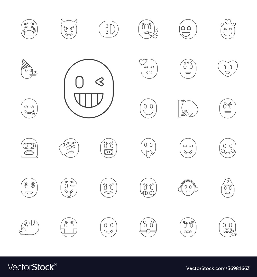 33 smiley icons Royalty Free Vector Image - VectorStock