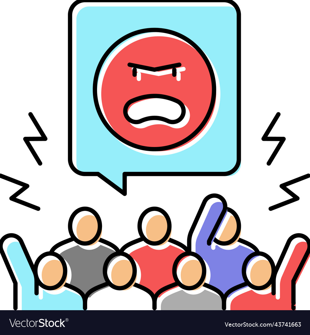 Aggression people color icon Royalty Free Vector Image