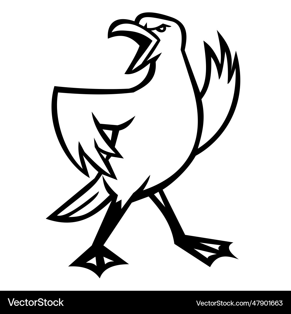 Angry seagull shouting and standing looking Vector Image