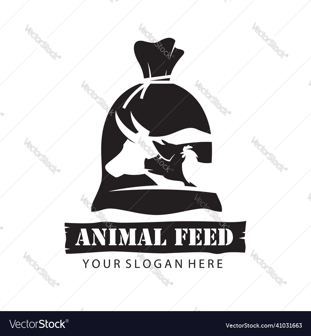 Animals feed in sack Royalty Free Vector Image