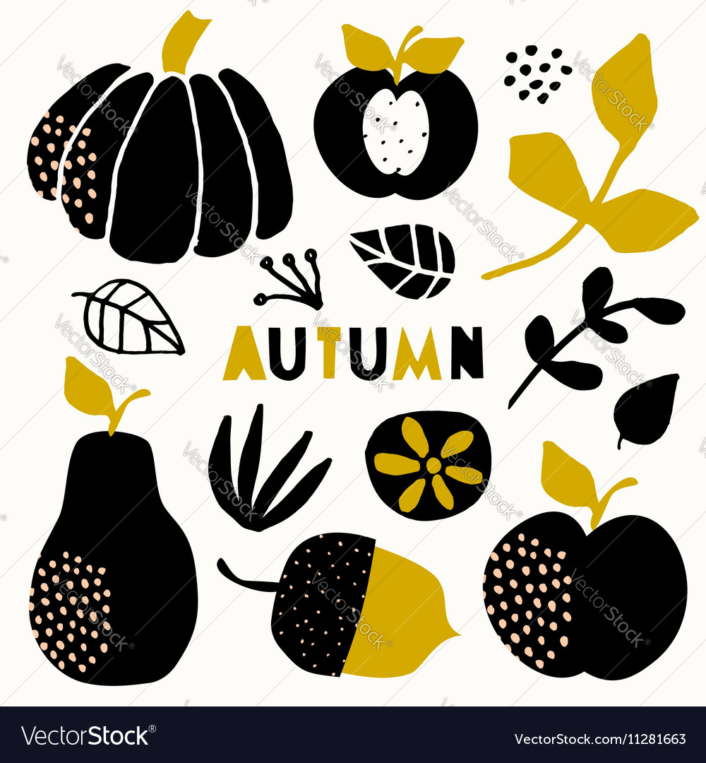 Autumn collection Royalty Free Vector Image - VectorStock