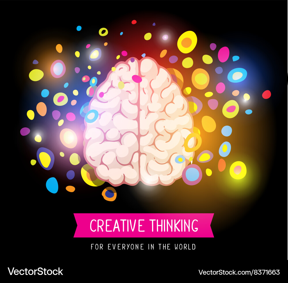 Brain with colorful abstract bubbles Royalty Free Vector