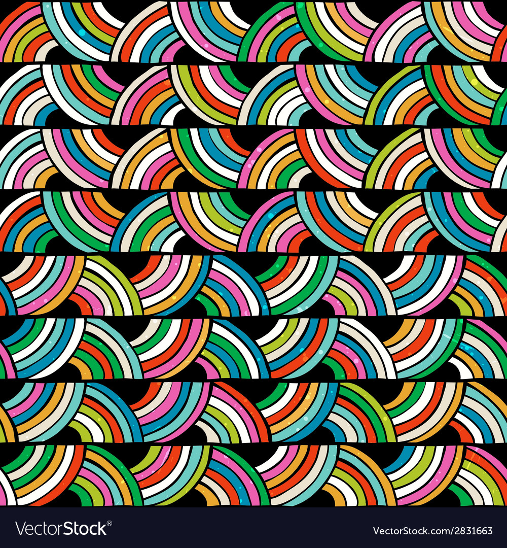 Bright colorful seamless pattern hand drawn Vector Image