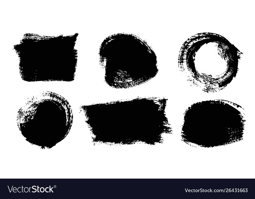 Brush strokes paintbrush set grunge Royalty Free Vector