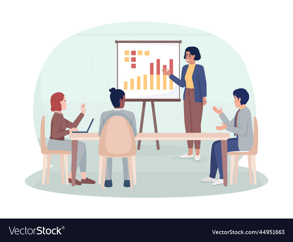 Business strategy presentation 2d isolated Vector Image