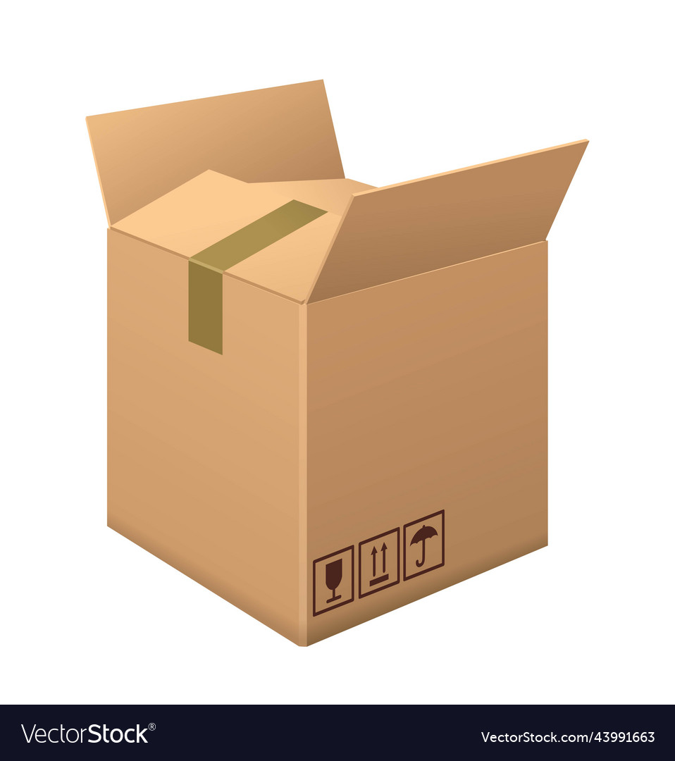 Cardboard brown box Royalty Free Vector Image - VectorStock