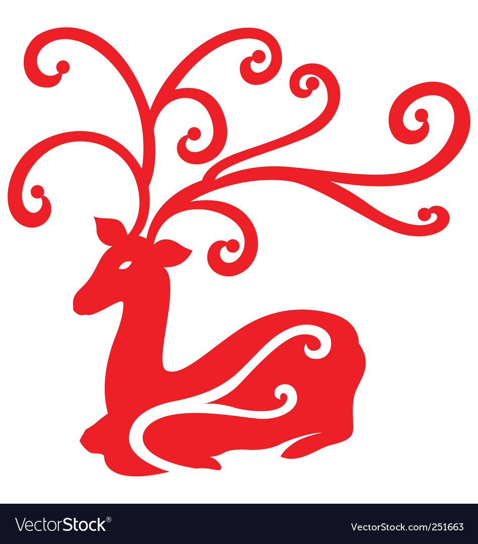 Christmas reindeer Royalty Free Vector Image - VectorStock