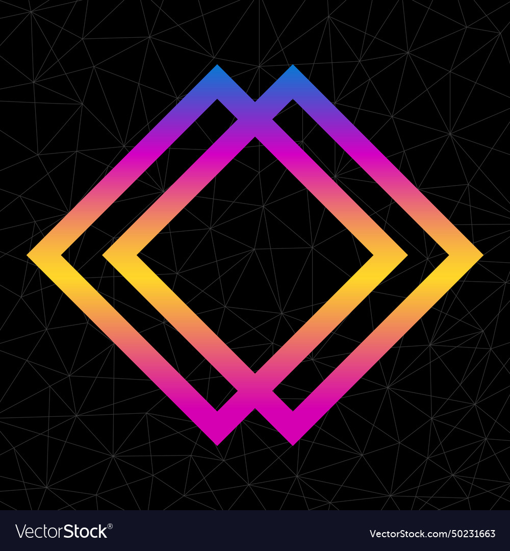 Colorful abstract two rhombus logo isolated Vector Image