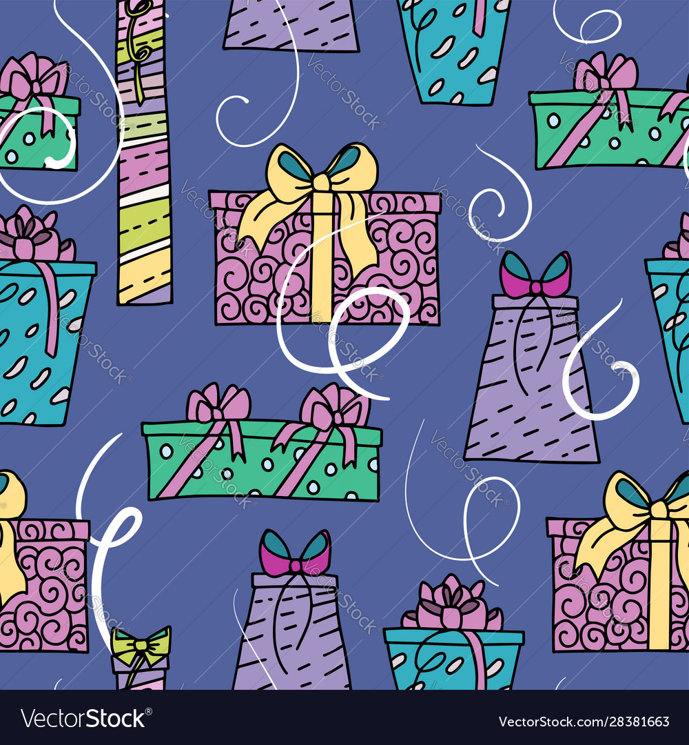 Colorful present boxes and packages Royalty Free Vector