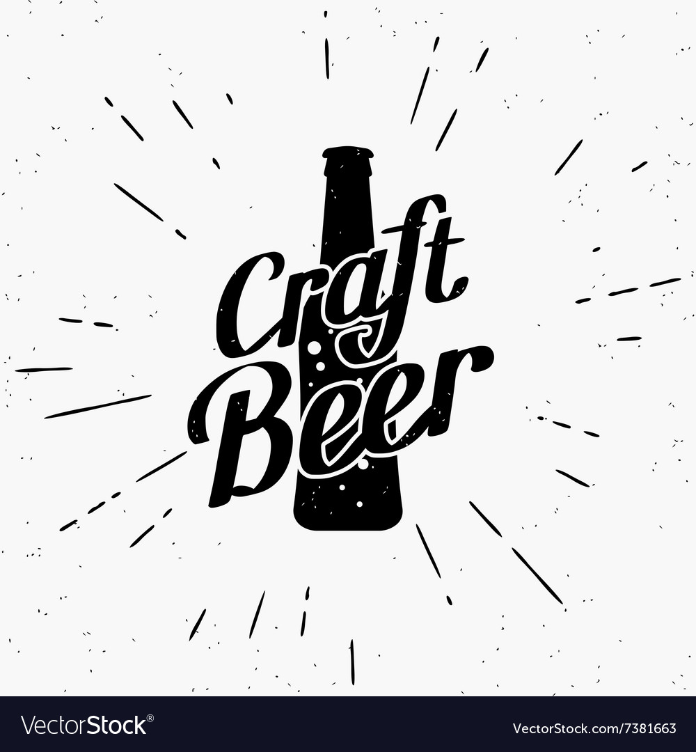 Craft beer black label Royalty Free Vector Image
