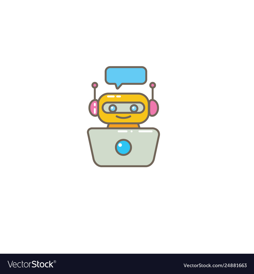 Cute chatbot character or intelligent assistant Vector Image
