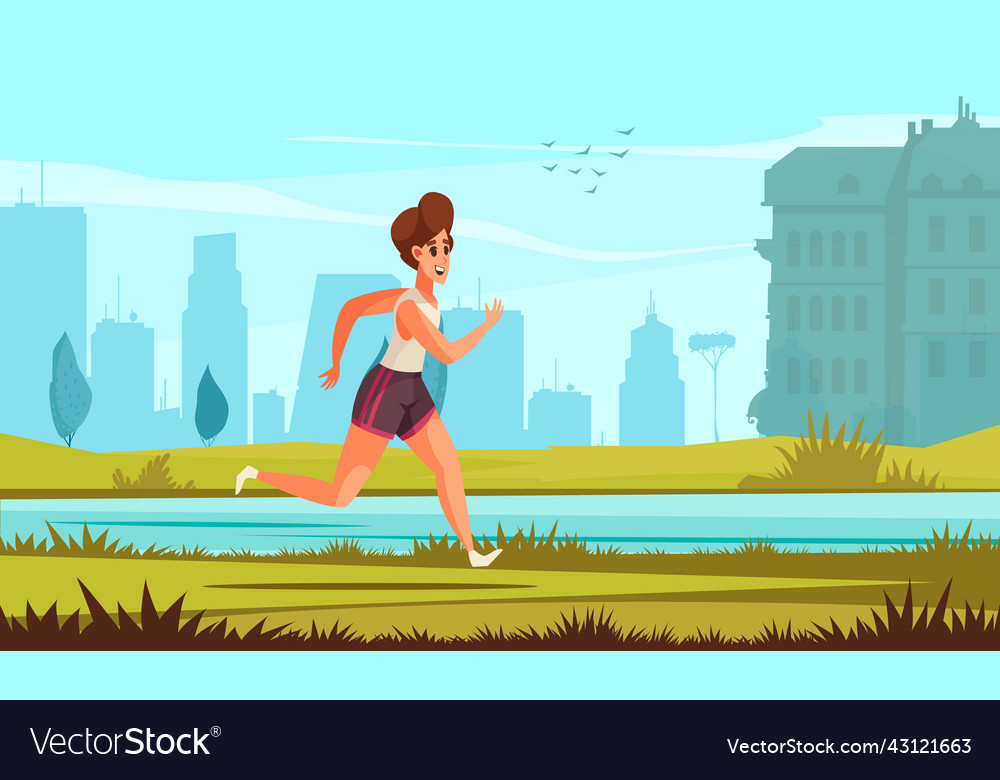 Daily routine sport composition Royalty Free Vector Image