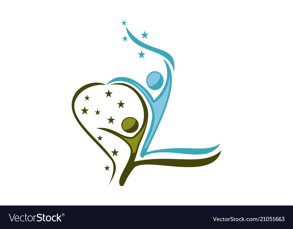 Dance movement logo design template Royalty Free Vector