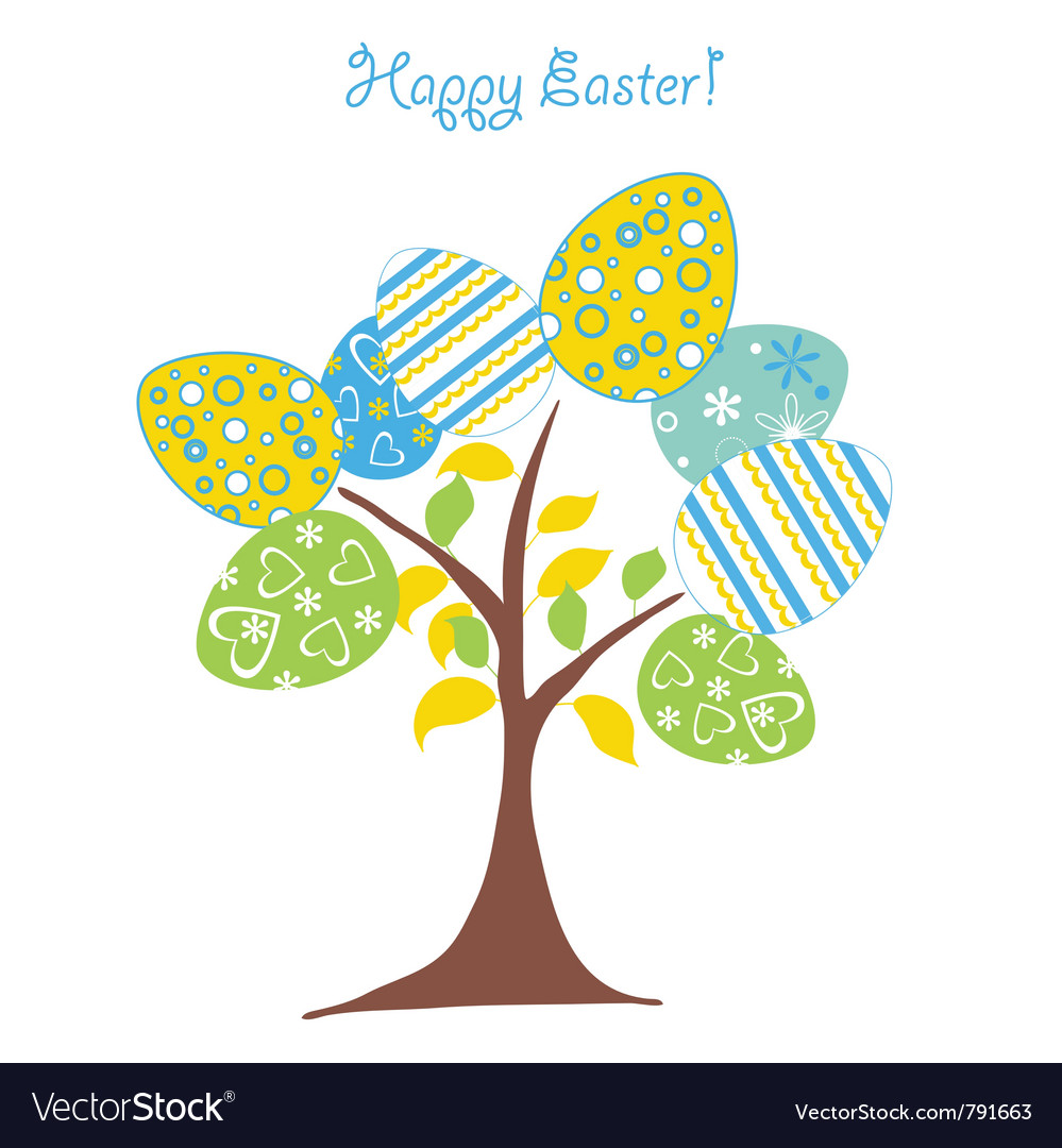 Easter background tree Royalty Free Vector Image