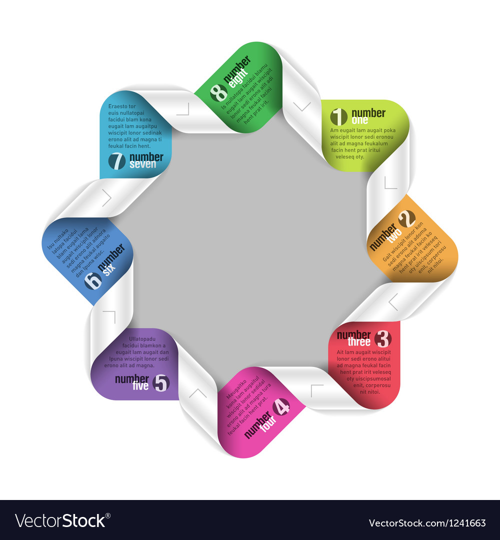 Eight parts cycle design element Royalty Free Vector Image