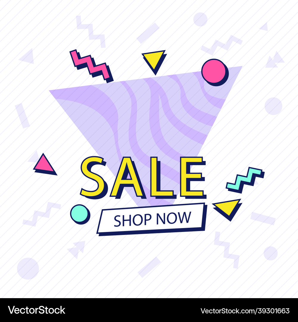 Flat abstract horizontal sale banner template Vector Image