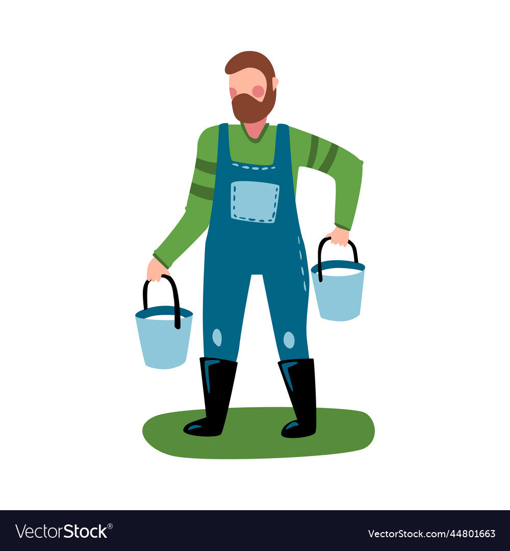 Flat farmer Royalty Free Vector Image - VectorStock