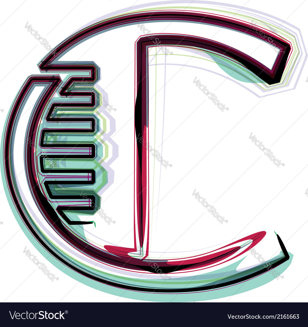 Font letter c Royalty Free Vector Image - VectorStock