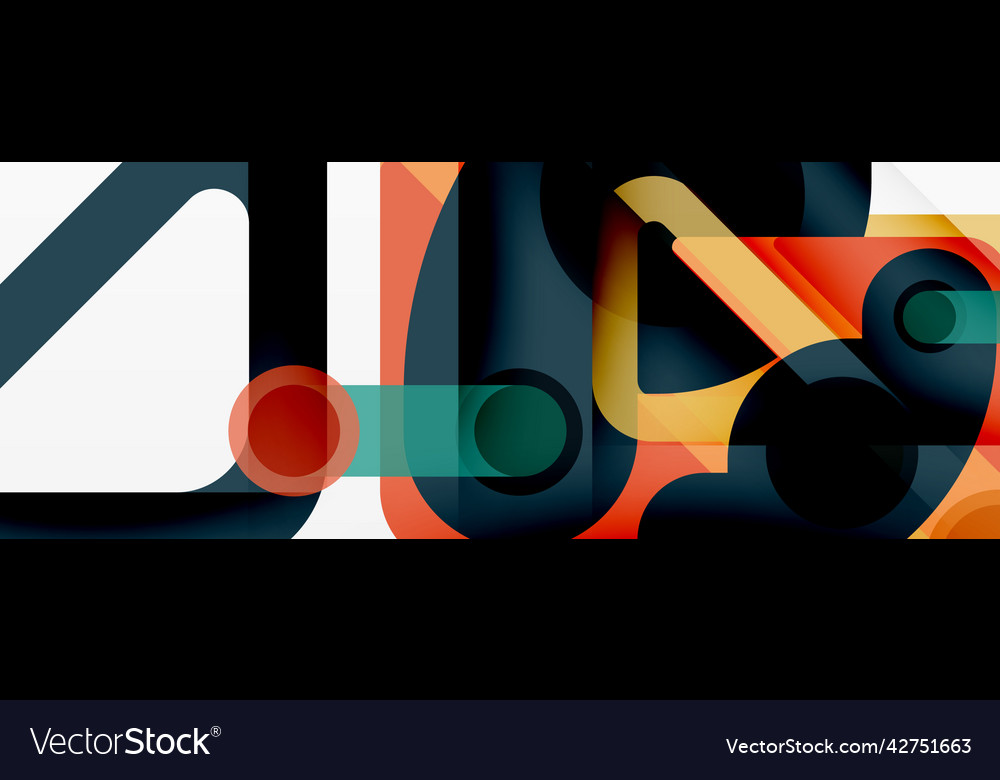 Geometric primitives lines circles abstract Vector Image