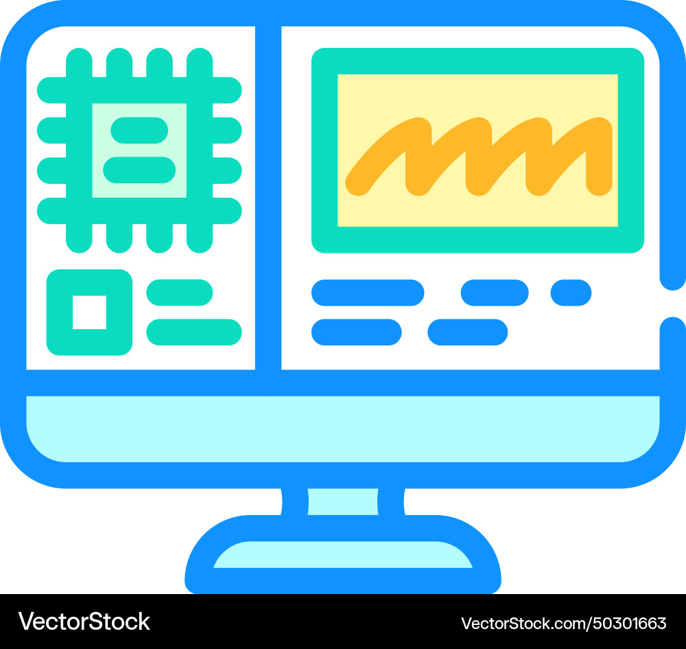 Hardware diagnosis repair computer color icon Vector Image