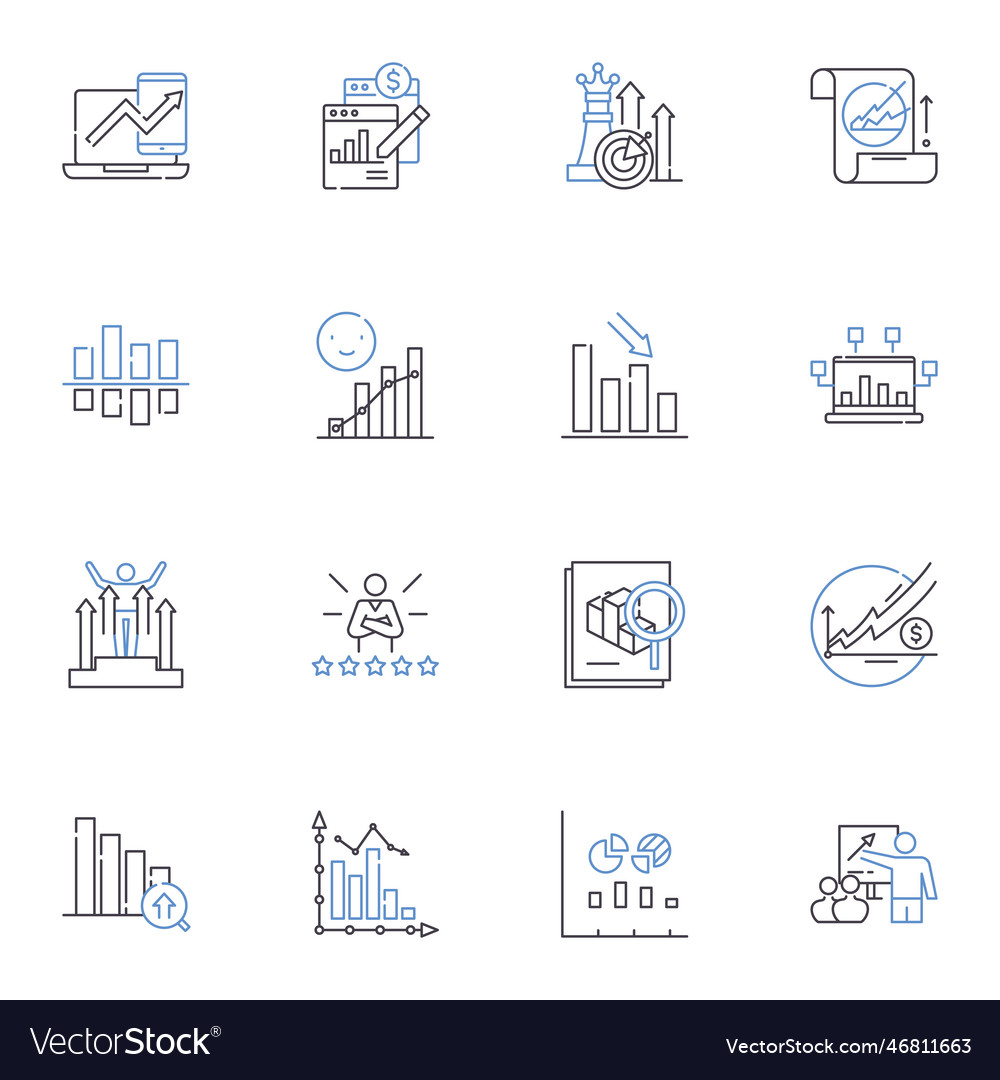 Indexing Line Icons Collection Keywords Search Vector Image