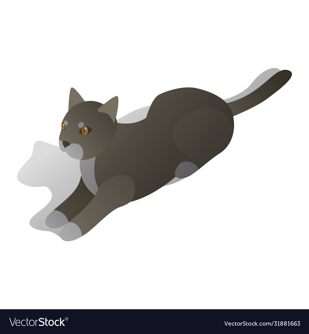 Isometric lying cat Royalty Free Vector Image - VectorStock
