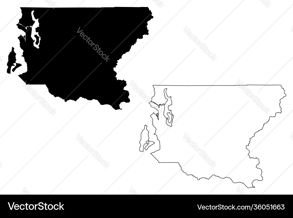King county state washington us united Royalty Free Vector