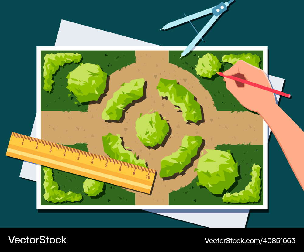 Landscape designer flat Royalty Free Vector Image